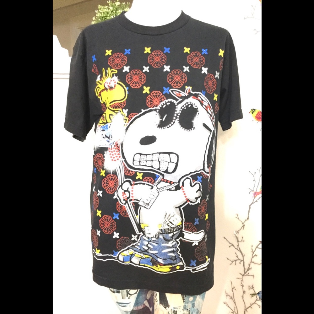 Snoopy Woodstock Bling Black Rapper Embellished - Gem